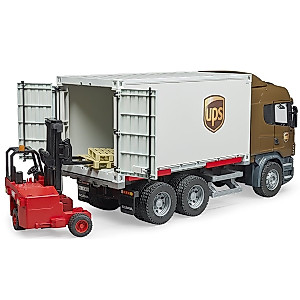 Bruder 03581 Scania R-Series Ups Logistics Truck with Forklift Vehicles