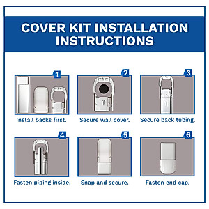DuctlessAire White Paintable Mini Split Line Set Cover Kit - Cover for Ductless Mini Split AC & Heating System - Easy to Install Cover Kit with Wall Cap, Hide-A-Line, Coupler & End Cap (4" x 14 ft.)