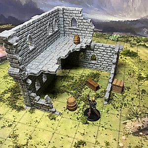 Extruded Gaming Building Ruins Set 1A