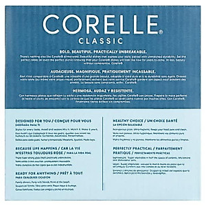 Corelle Lia 12-Piece Chips & Cracks Resistant Dinnerware Set, Service for 4, Blue,white