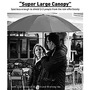 BENEUNDER 45 Inch Travel Umbrella for Rain, Fodable Compact Umbrella Lightweight, Travel Umbrella for backpack, Compact Umbrella for Rain and Wind, Mini Umbrella