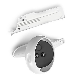 Esimen Grips Accessories for Oculus Quest 2 Grip Stock Controller Protective Shell Enhanced Gaming Experience, Arizona Sunshine Robo Recall PavlovOnward Game Accessorie (White)