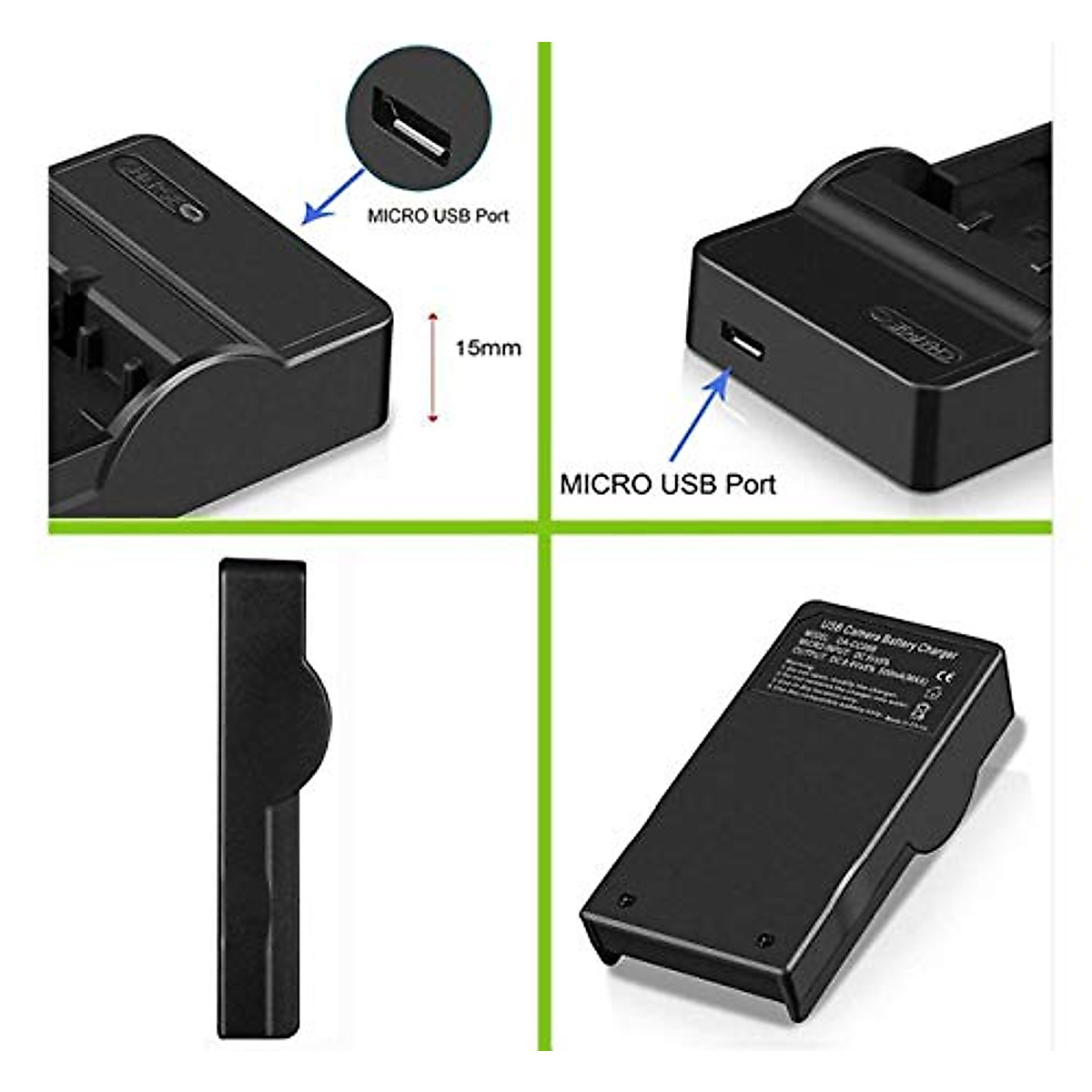 Battery Charger for Sony Alpha ILCE-7, ILCE-7M2, ILCE-7R, ILCE-7RM2, ILCE-7S, ILCE-7SM2, ILCE-6300L, ILCE-6300M, ILCE-6400L, ILCE-6400M, ILCE-6500M Mirrorless Digital Camera