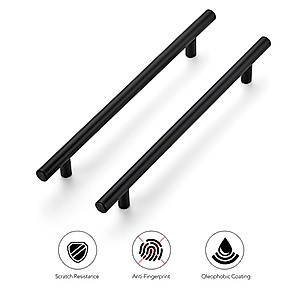 Ravinte 10 Inch Cabinet Handles Matte Black Drawer Pulls Stainless Steel Kitchen Cabinet Hardware Cabinet Pulls 10" Length,7-1/2" Hole Center|1 Pack