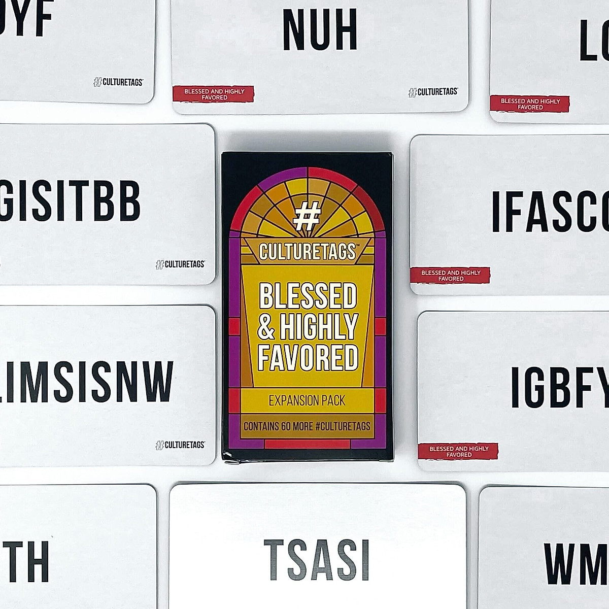 #CultureTags Expansion Pack Blessed & Highly Favored, Gift for Family & People Who Love Hashtags + Culture, 60 New Cards, Ages 13+ Years, CB Games