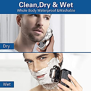 9D Electric Head Shaver for Bald Men, Upgraded 6-in-1 Head Shaver for Bald Men, Waterproof Wet/Dry Grooming Kit Electric Shaver for Men, Cordless Rechargeable Bald Head Razor for Home&Travel Gift