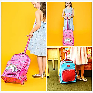 J World New York Kids' Sparkle Rolling Backpack, Speed, One Size