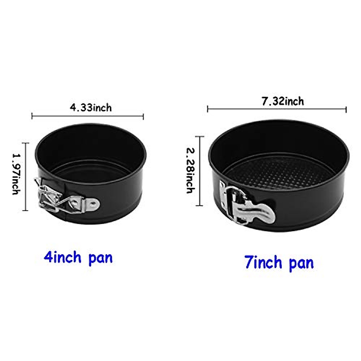 HYTK Springform Pan Set of 2 Nonstick Round Cheesecake Cake Pan 4 and 7 Inch Leakproof Heavy Carbon Steel Detachable Bakeware For Instant Port 6QT or 8QT…