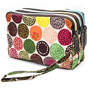 BIAOTIE Large Capacity Wristlet Wallet - Women Printed Nylon Waterproof Handbag Clutch Purse (F-16)