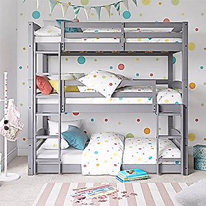 DHP Phoenix Triple Bunk Bed, Gray