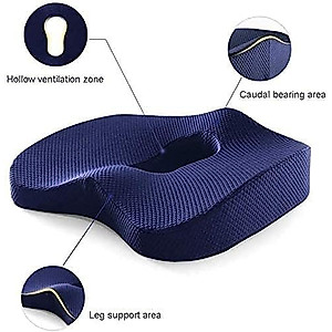 OJOINK Seat Cushion and Lumbar Support Pillow, Office Chair Memory Foam Car Seat Cushion, Ergonomic Desk Chair Cushion for Tailbone, Back Pain, Sciatica Relief
