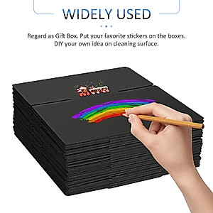 Whynonap WHYNONAP 8x6x4 inches Shipping Boxes set of 25, Packing Small Plastic Shipping Boxes for Packaging Small Business, Black Plastic Cardboard Boxes for Gifts, Mailing,, WNN25P-B864