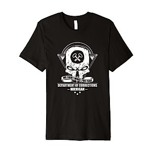 Michigan Department Of Corrections Officer Skull Prison Premium T-Shirt