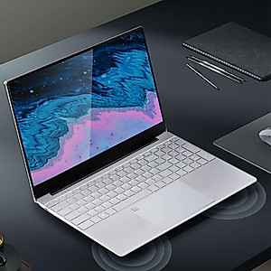 Jopwkuin IPS Laptop, 1920x1080 IPS HD Screen Digital Touchpad 128GB SSD High Speed 15.6in Laptop for Home (US Plug)