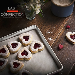 Last Confection 6 Cookie Baking Sheets 15" x 21" - Rimmed Aluminum Jelly Roll Trays - Three-Quarter Sheet Pans