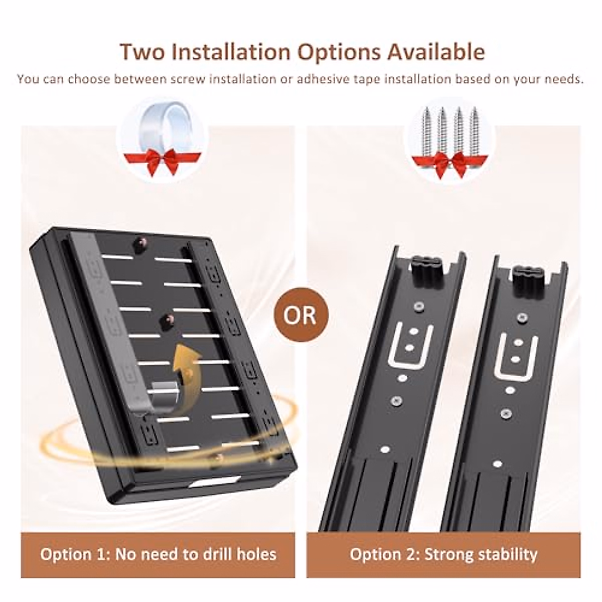 4 Pack Pull Out Cabinet Organizer, Slide Out Drawers for Kitchen Cabinets, Under Sink, Pantry, Bathroom, Cabinet Pull Out Drawers Shelves with Adhesive Nano Film Fixed and Slide Out Rails