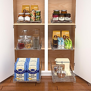 DINDON 1 Tier Pull Out Cabinet Organizer (11" W x 21" D) Heavy-Duty Metal Sliding Drawer Shelf, Slide Out Wire Basket for Kitchen Cabinets, Pantry, Bathroom, Chrome Finish…