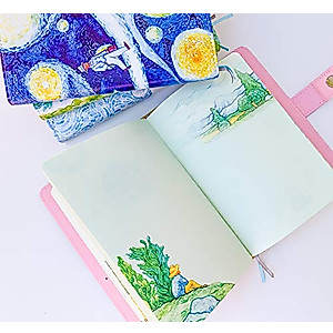 Van Gogh Notebook with Undated Calendar for 12 months, Kawaii Planner, Cute Notebook, Colorful Journals for Women, Premium Quality Paper, A5