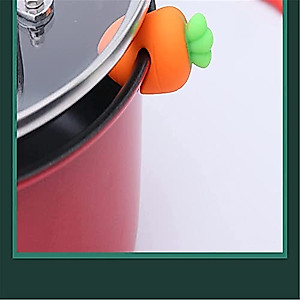 Silicone Spill Proof Lid Lifters Cute Carrot Shaped Small Soft Heat Pot Pan Saucepan Lid Holder Fun Kitchen Gadgets Deft Design