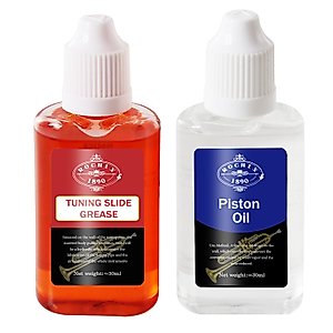 Rochix Synthetic Valve Oil & Tuning Slide Grease for Trumpet,Trombone,French Horn,Tuba,Euphonium and Other Brass Instruments