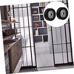 HOMSFOU 4pcs Roller Sliding Door Roller Guide Pulley Roller Door Wheel Heavy Duty castors U Type Wheel for Doors Track Window Pulley Roller Groove Wheel Pulley Track Guide Bearing