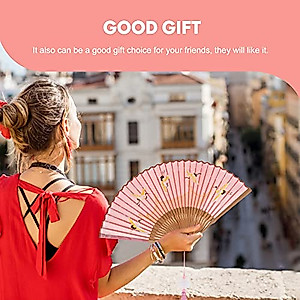 RAZZUM Retro Style Silk Fan Folderable Fan Chinese Style Fan Wall Decoration Costume Collocation Large Wall Decor Fan