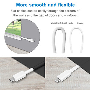 2 Pack 26FT Flat Power Extension Cable Compatible with Wyze Cam Pan, Kasa Cam, YI Dome Home Camera, Furbo Dog, Nest Cam, Blink, Cloud Camera, Durable Charging Cable for Security Cam