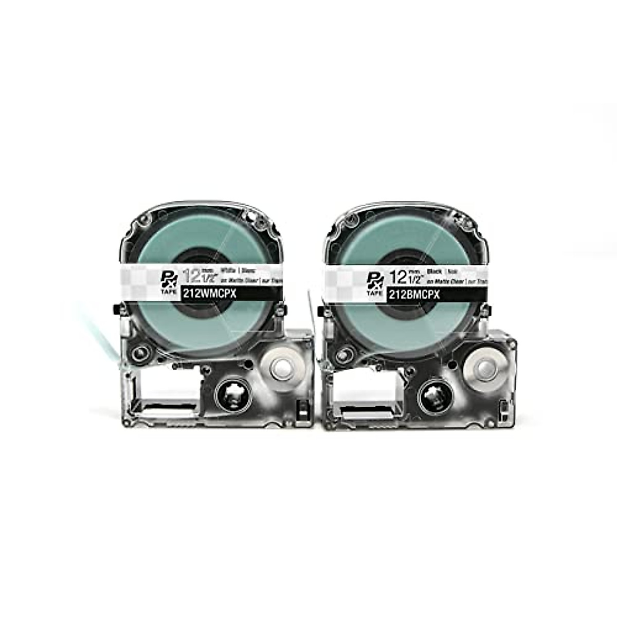 Epson LabelWorks InvisiLabels Bundle - 2 Clear 1/2" (12mm) Tapes - 212BMCPX, 212WMCPX