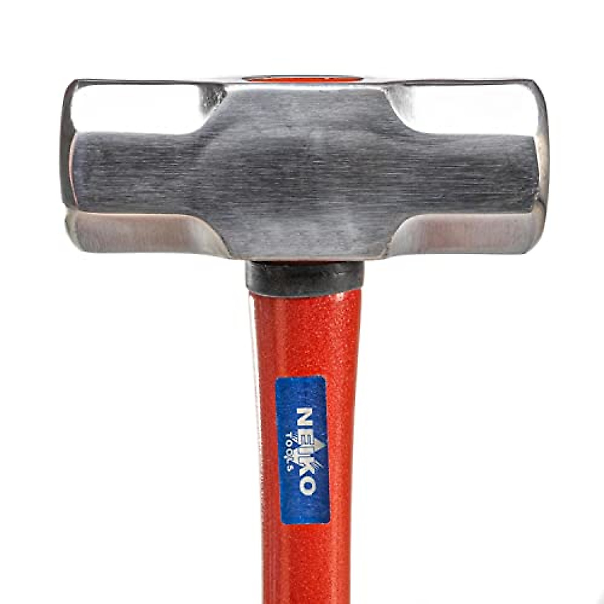 NEIKO 02867A Fiberglass Sledge Hammer 3.3 Pound Heavy-Duty Forged Steel Rubber Grip Handle Mirror Polished Head