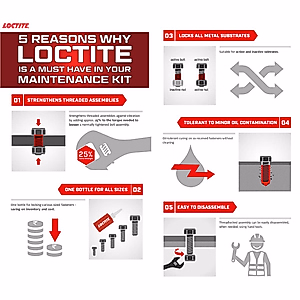 Loctite 222 Threadlocker for Automotive: High-Temp, Low-Strength, Anaerobic | Purple, 6mL Tube (PN: 38653-555339)