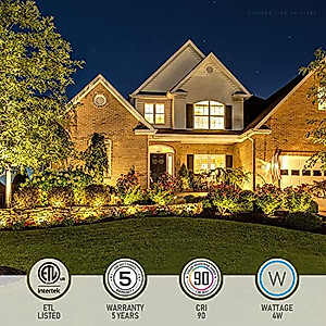 LEONLITE Low Voltage LED Landscape Spotlight, 12V AC/DC Die-cast Aluminum Low Voltage Garden Lights, CRI90+ Waterproof for Outdoor Yard Bush Lighting, Bronze, 3000K Warm White, Pack of 6