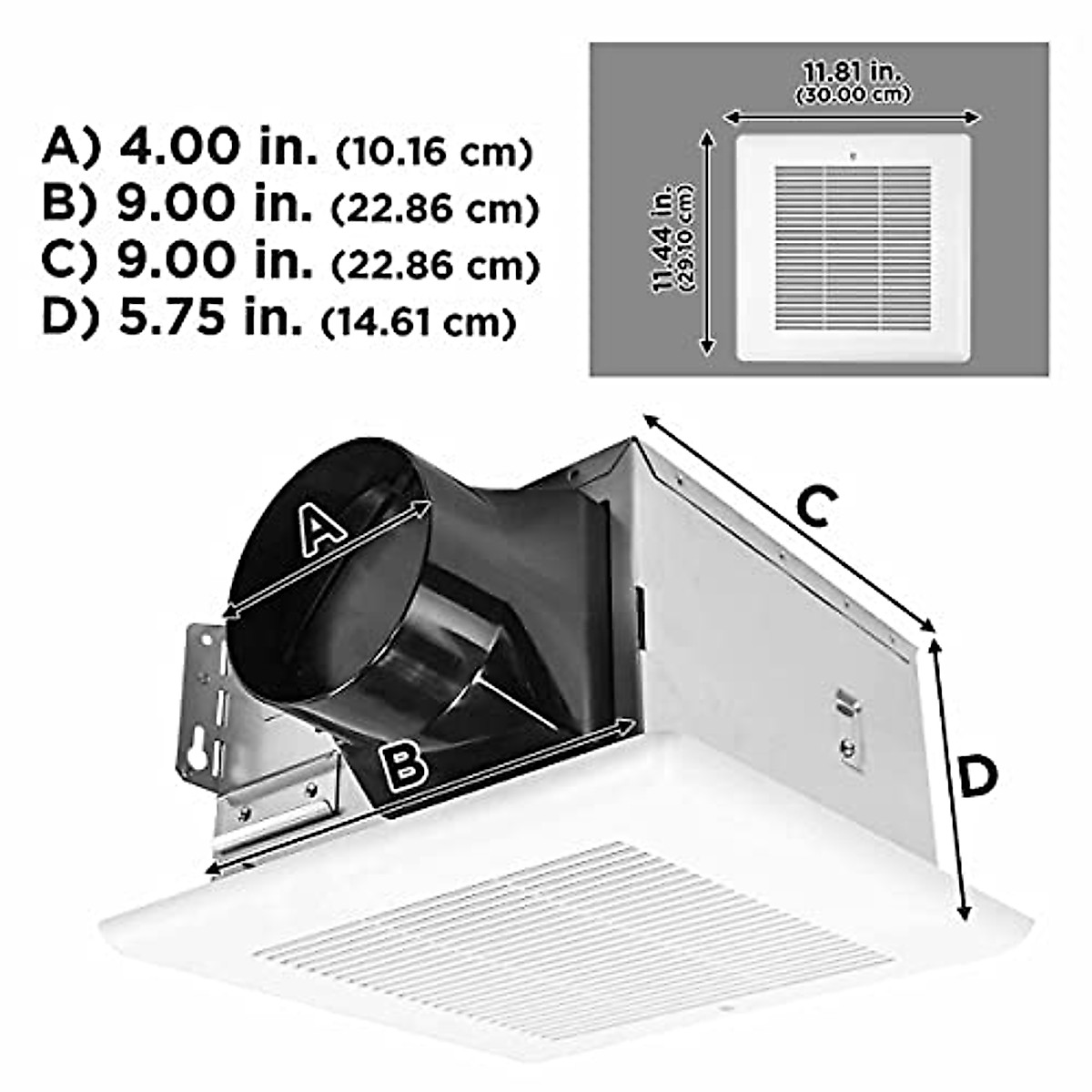 QuFresh Ultra Quiet Bathroom Ventilation Fan (80 CFM Quiet Operation)