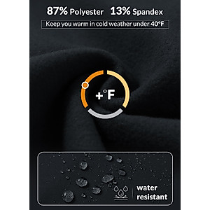 BALEAF Fleece Lined Leggings Women Water Resistant 25" Petite Winter Warm Legging Thermal Running Tights Yoga Hiking Pants Black S