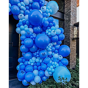 ZHMYBLN Blue Balloons, 100Pcs 12 inch Bright Blue Latex Balloons Round Helium Balloons for Birthday Wedding Baby Shower Anniversary Party Backdrop Decorations