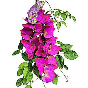 Reptile Plants,2 Pieces Hanging Silk Terrarium Plant with Suction Cup for Bearded Dragons Lizards Geckos Snake Pets Tank Habitat Decorations for Reptile Terrariums Pet Supply (Purple)
