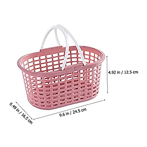 3pcs Storage Tote Basket Toiletry Bag with Handle Dorm Organizers for Portable Organizer Handles Plastic Baskets Bin Shelf College Bathroom Kitchen Caddy Supplies Pantry Shower