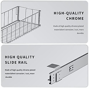 IPARTS EXPERT 7 Inch Narrow Sliding Organizer, Double Tire Pull Out Shelf Storage Wire Basket,Chrome Pull-Out Home Organizers for Kitchen Spice Rack