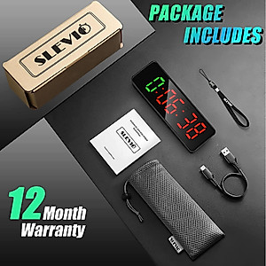 Portable Gym Workout Timer, Fitness Clock with The Rubber Case and Built-in Magnetic Spine, Large LED Digital Anti Vertigo Display, for Home Garage Schools (Black)