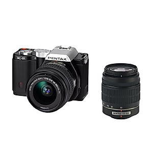 Pentax 15274 16 MP Mirrorless Body Design Camera with DA L 18-55mm and 50-200mm Lenses - Black