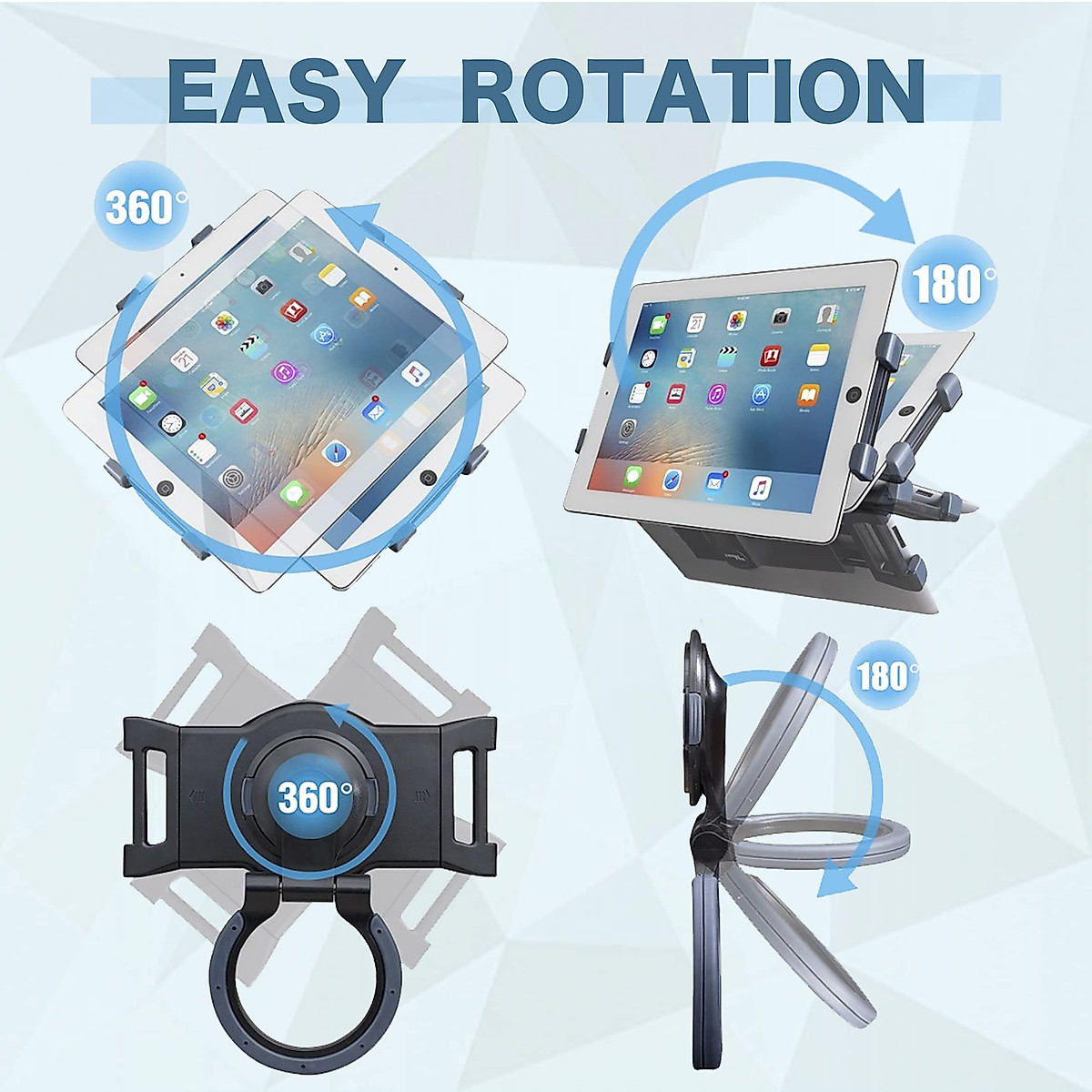 MAX SMART 【Upgrade】 Tablet Hand Grip Holder & Stand for Tablet Drawing, Reading, Working, Writing, Free Angles, Hanging on Wall