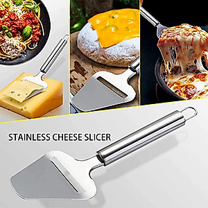 NatureMan 2 Pieces stainless steel cheese planer and cheese slicer, suitable for soft, semi-hard and hard cheese kitchen cooking tools