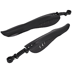 WNSC Bicycle Fenders, Adjustable Curved Design Front Rear Mudguard Easy Disassembly Installation Soft Durable Plastic Black for Mountain Bicycles for Road Bicycles