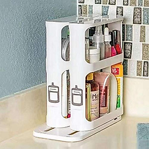 2 Tier Spice Rack Fits Up To 20 Spice Jars , Seasoning Jar Storage Rack , Kitchen Bathroom Organizer