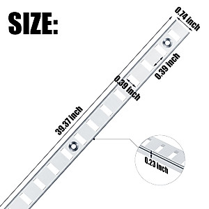 Yuccaliao 10 Pcs 39 Inch Shelf Pilaster Metal Mortise Mount Pilaster Strip Adjustable Shelf Standards for Wall Shelving System Closet Organization Storage (Silver)