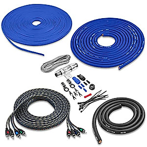 Belva BAK44BL 4 Gauge Premium (CCA) Copper Clad Aluminum Complete 4-Channel Amplifier Wiring Kit with RCA for Amplifiers up to 1200 Watts - Blue