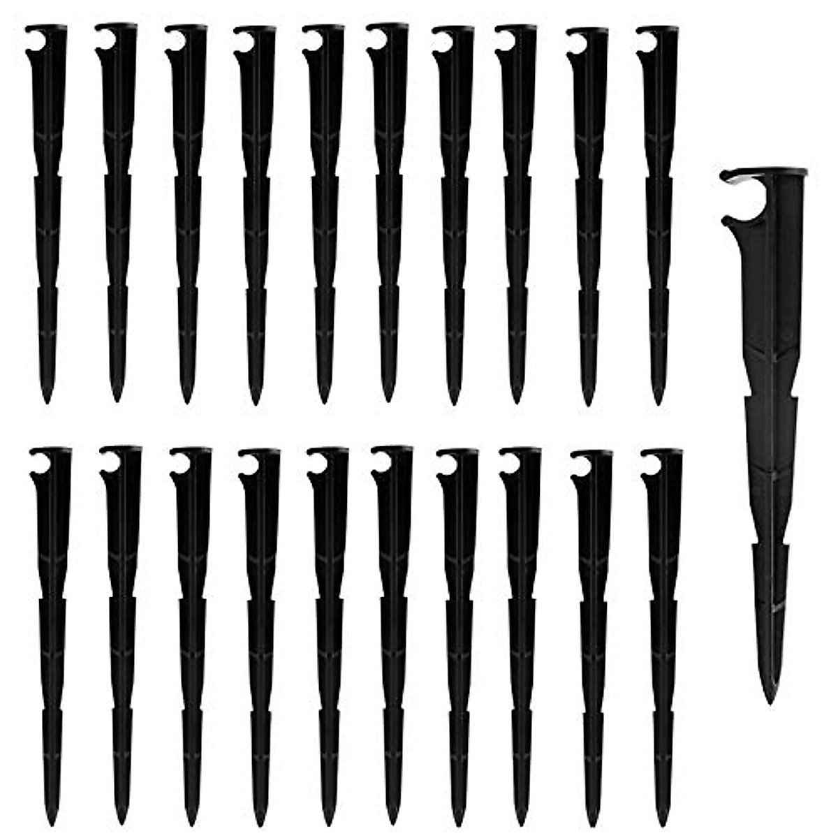 50PCS Drip Irrigation Support Stakes, Kalolary 4/7 mm Tubing Hose Holder Plastic Drip Line Tube Hold Stakes 1/4" Garden Watering System Hose Support Tools for Vegetable Flower Beds Lawn Supplies
