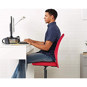 Office Chair Desk Chair Computer Chair with Lumbar Support Ergonomic Mid Back Mesh Adjustable Height Swivel Chair Armless Modern Task Executive Chair for Women Men Adult, Red