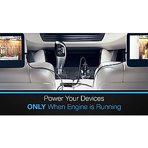 Pwr Extra Long 12FT Car-Charger for Philips Portable DVD Player Dual-Screens Dc Adapter Auto Power Supply Cord (Dual)