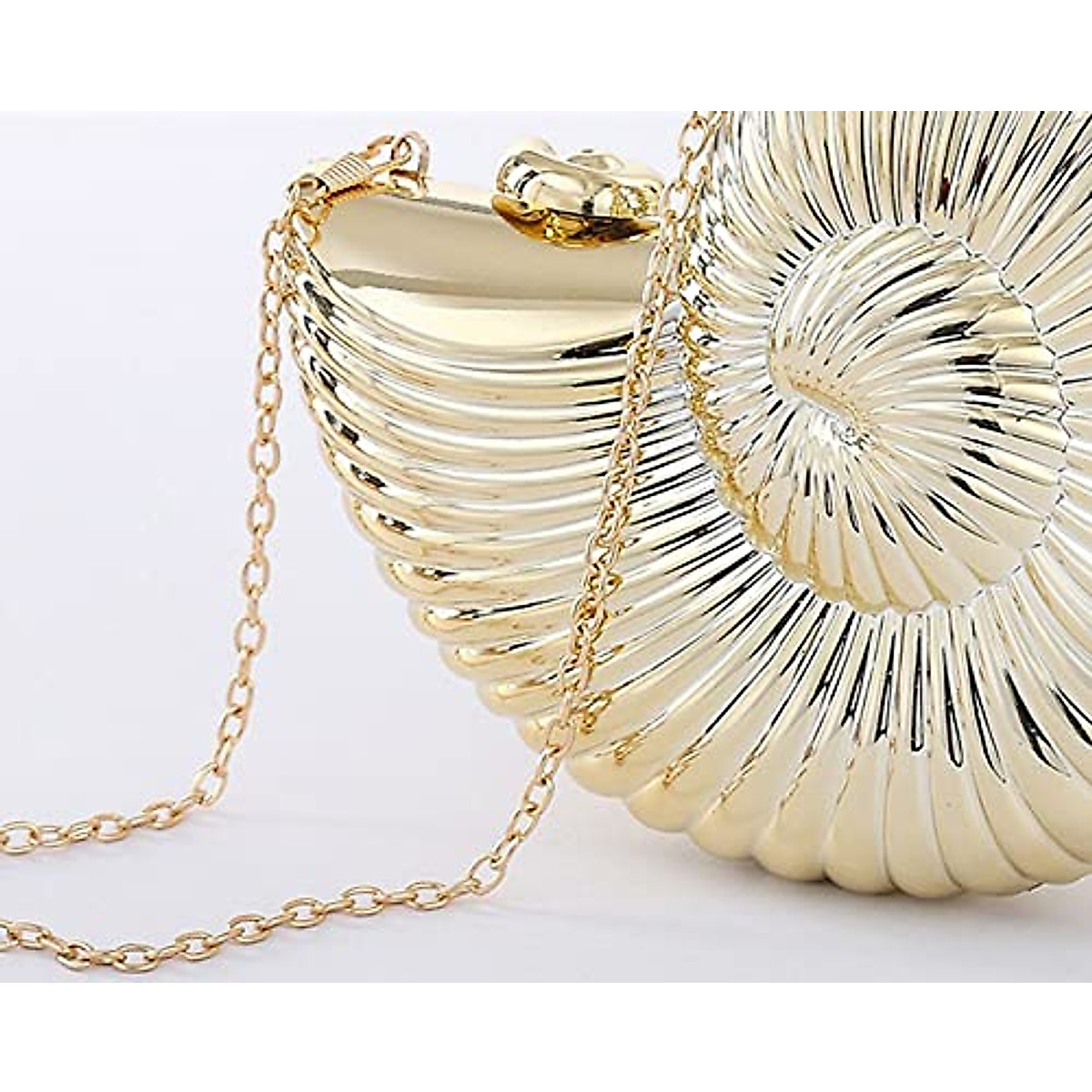 QZUnique Conch Crossbody Shoulder Bag Chain Strap Handbags Acrylic Women Fashion Evening Clutch Purse