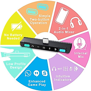 HomeSpot Pro Switch Bluetooth Adapter, Audio Chat Mixer for Streaming Switch & Smartphone or PC Audio, Spotify, Discord, Voice Call to Bluetooth Headphones with aptX Low Latency and Built-in Mic